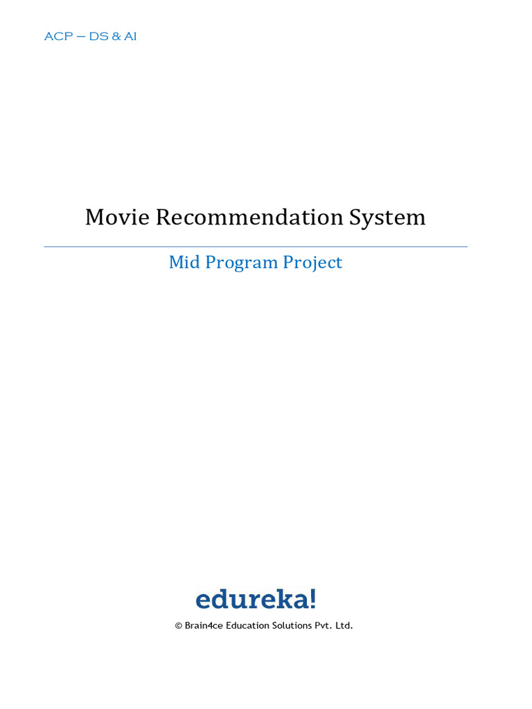 Movie Recommendation System Project | PDF | Computing | Information ...