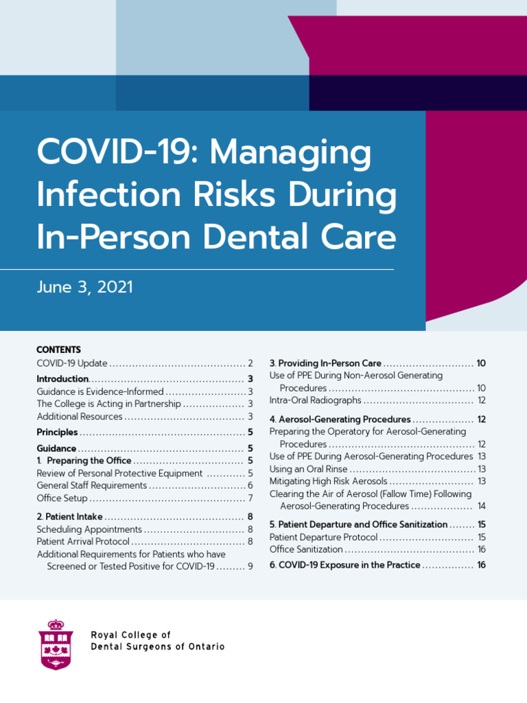 RCDSO_COVID19_Managing_In_Person_Care | PDF | Personal Protective ...