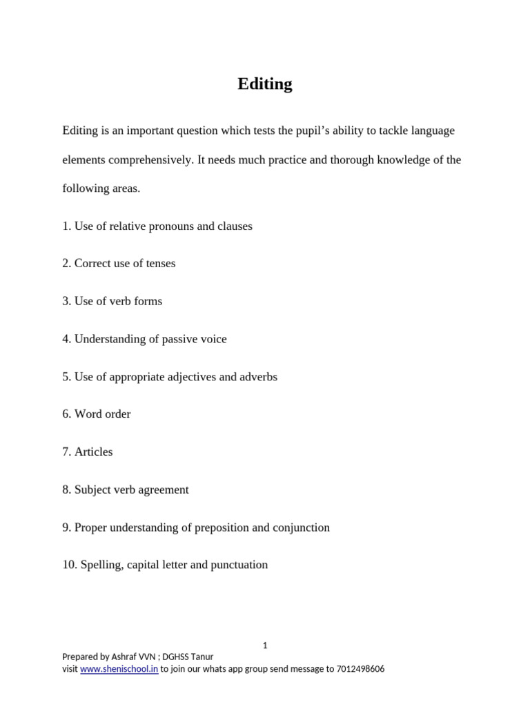 Sheniblog-My SSLC Book Editing | PDF | Linguistics | Syntax