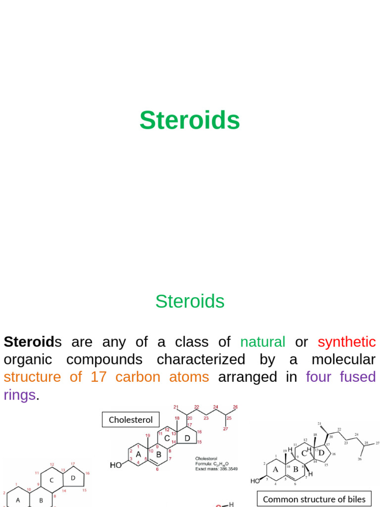 4. Steroids | PDF | Steroid | Cholesterol