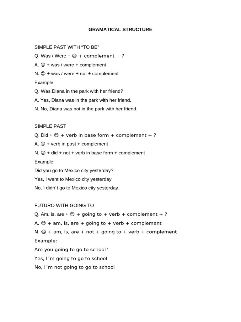 Gramatical Structure Past-Futuro | PDF