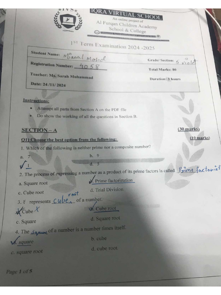 Maths Exam! BB | PDF