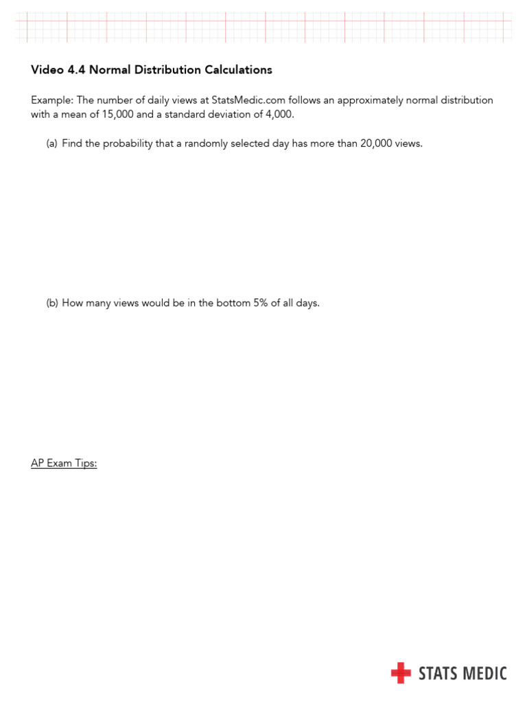 4.4 Normal Distribution Calculations | PDF