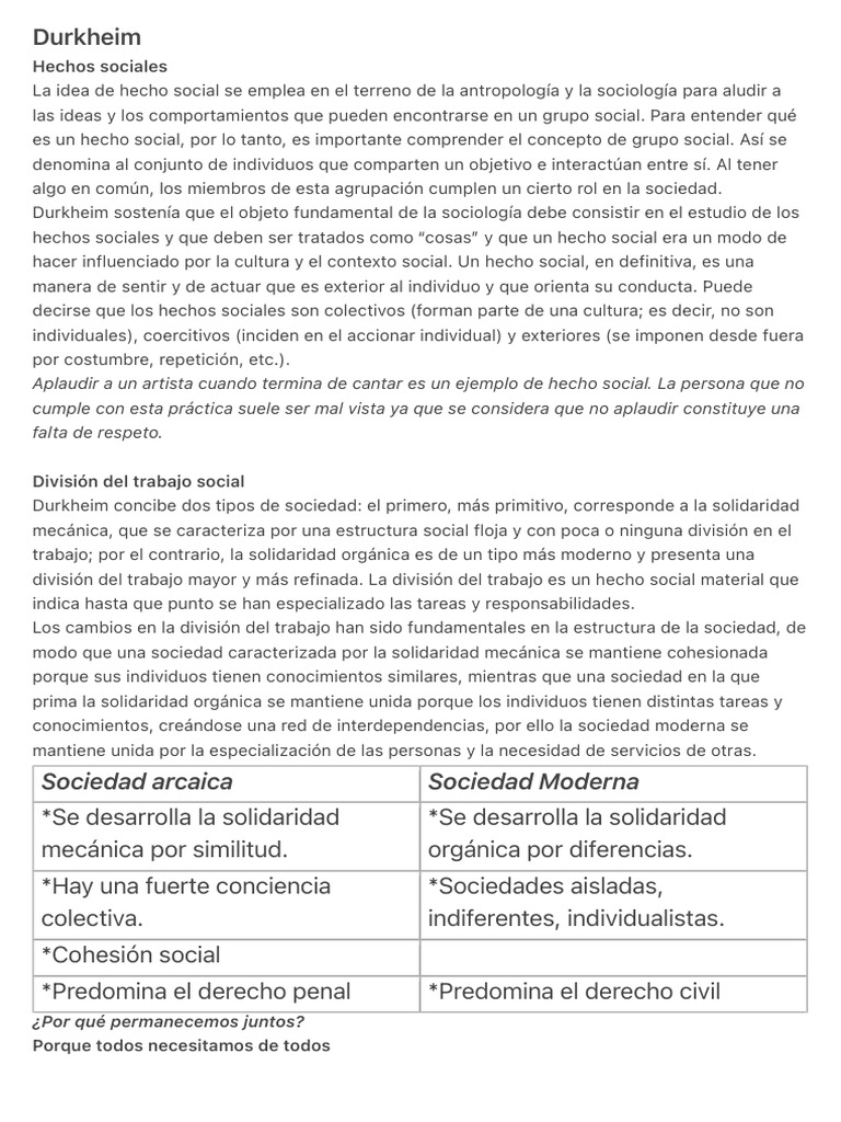 Durkheim | PDF | Emile Durkheim | Sociedad