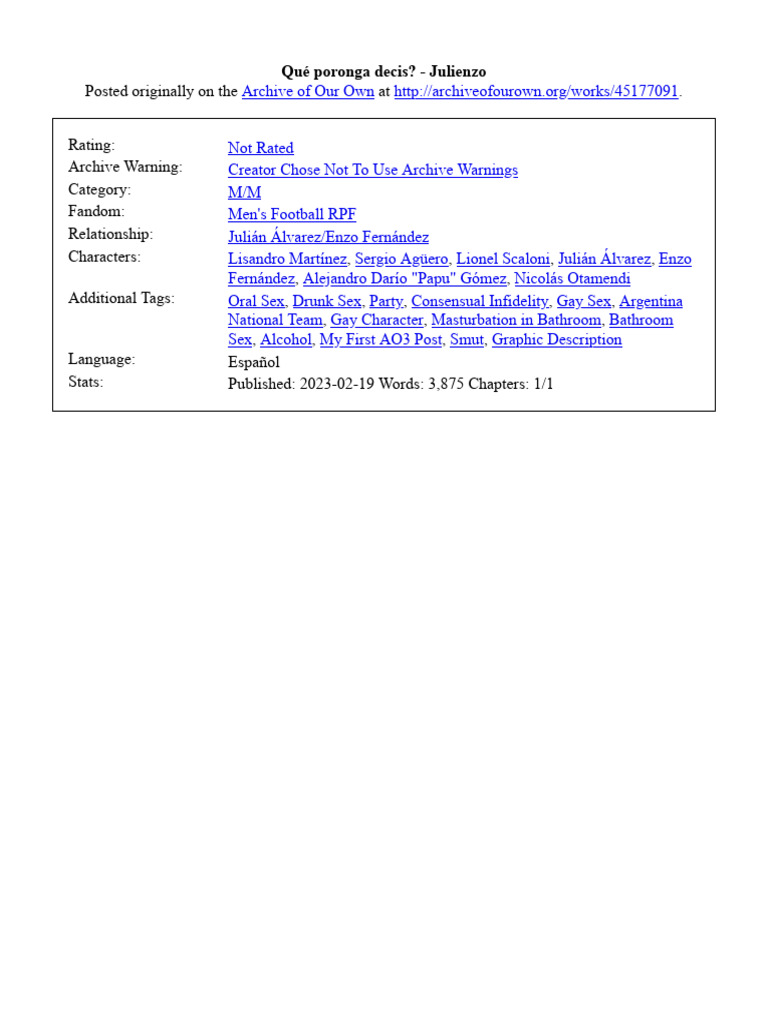 Que Poronga Decis | PDF