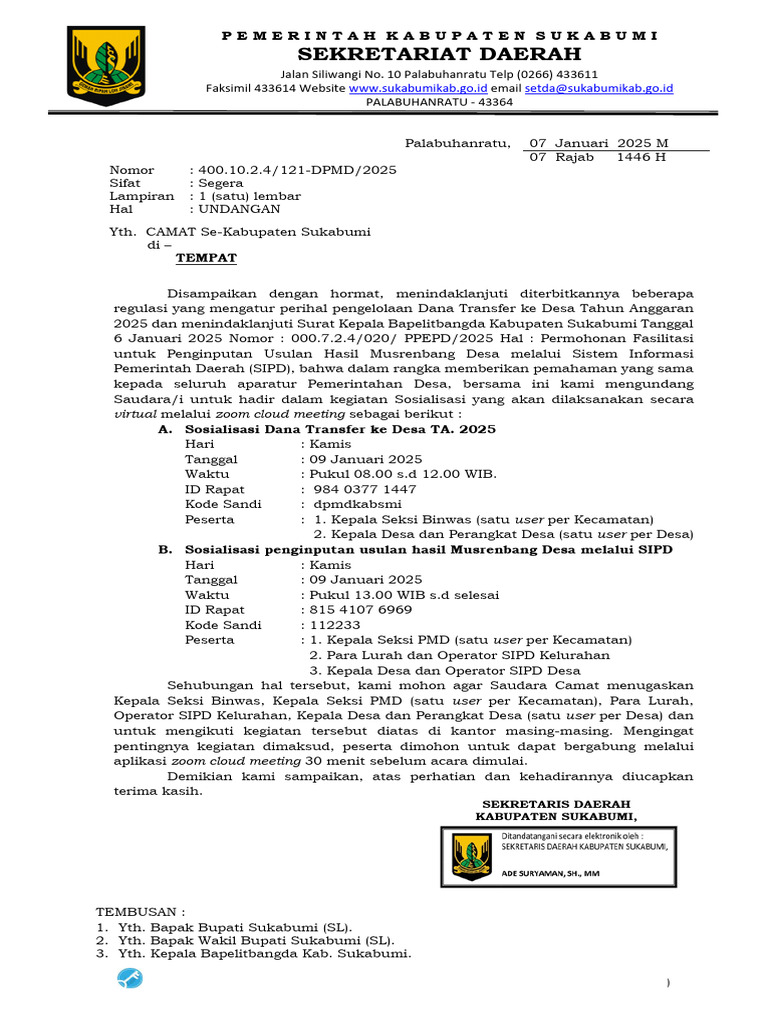 677e5dcb20d10cSETDA. Sosialisasi DTD Dan SIPD TA 2025 | PDF