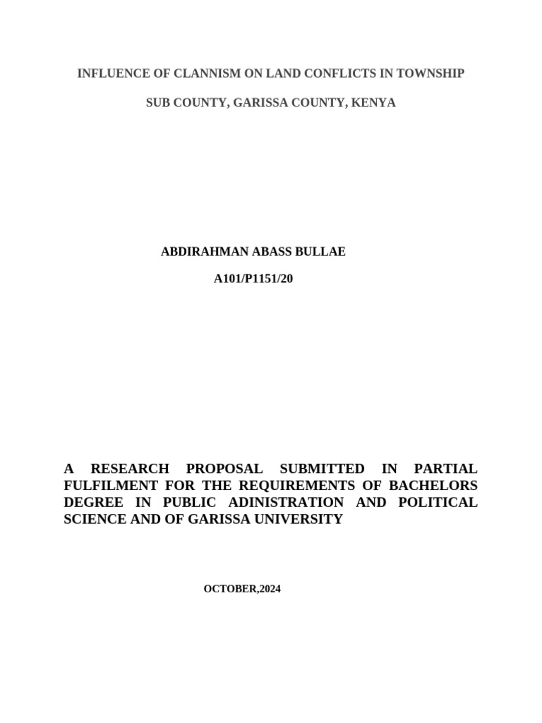 Abdirahman Abass Proposal | PDF | Sampling (Statistics) | Validity (Statistics)