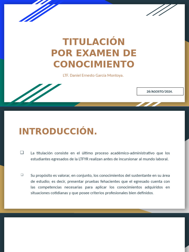 Titulación Por Examen de Conocimiento | PDF