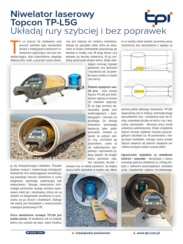 Artykul Niwelator Topcon TP-L5G Lat TPI | PDF