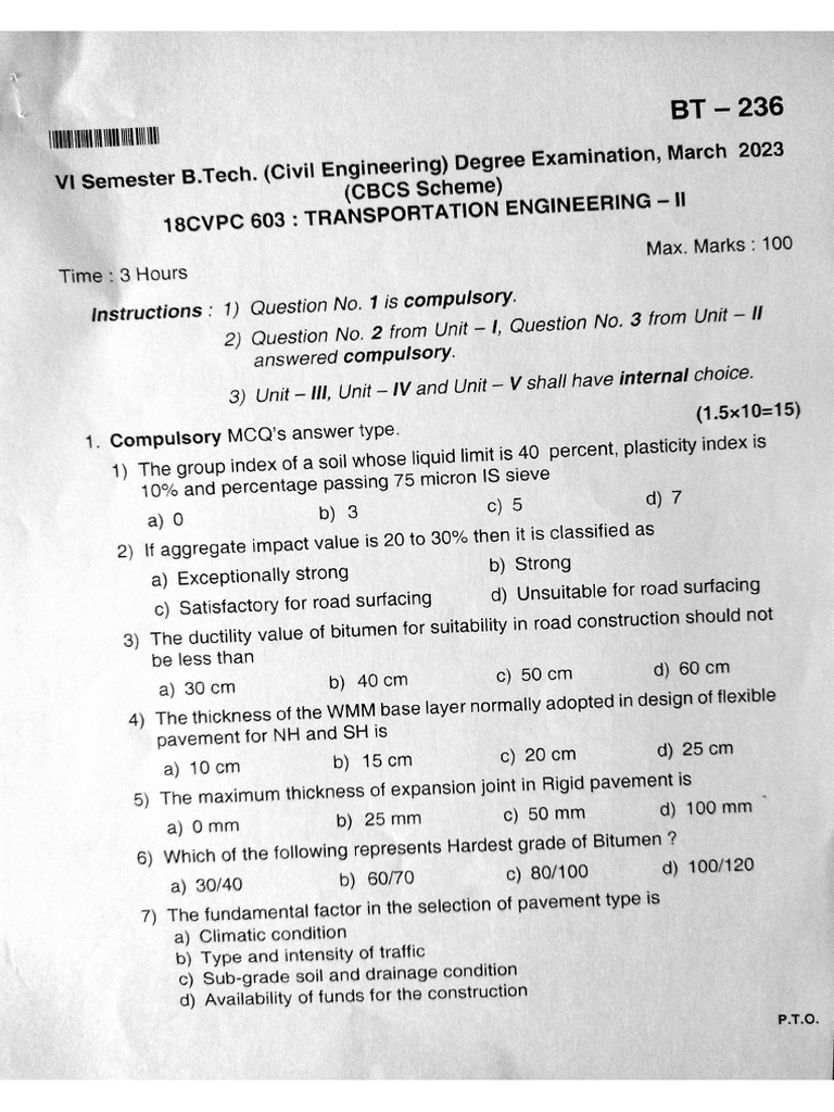 B Tech 6th Sem QP CBCS March 2023 | PDF B Tech 6th Sem QP CBCS March 2023 | PDF