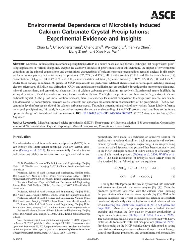 (Asce) GT 1943-5606 0002827 | PDF | Calcite | Carbonate
