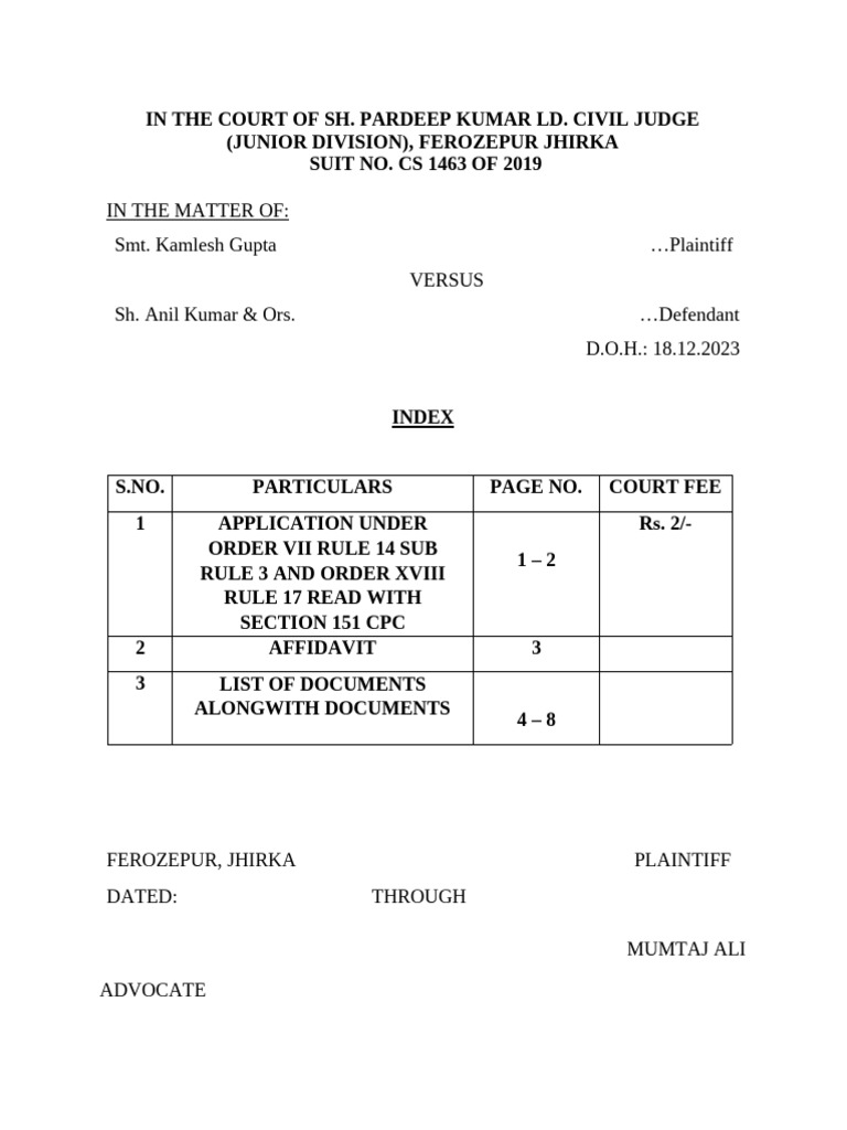 Additional Document Edited List | PDF