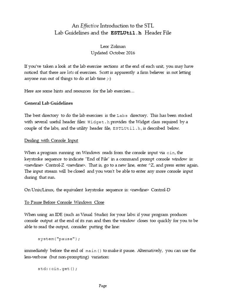 Lab Guidelines | PDF | Command Line Interface | C++