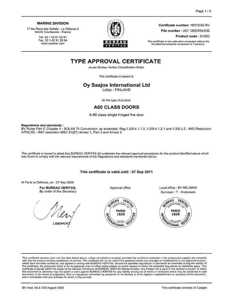 A-60 Single Leaf Hinged Door - 18313 - A0BV | PDF