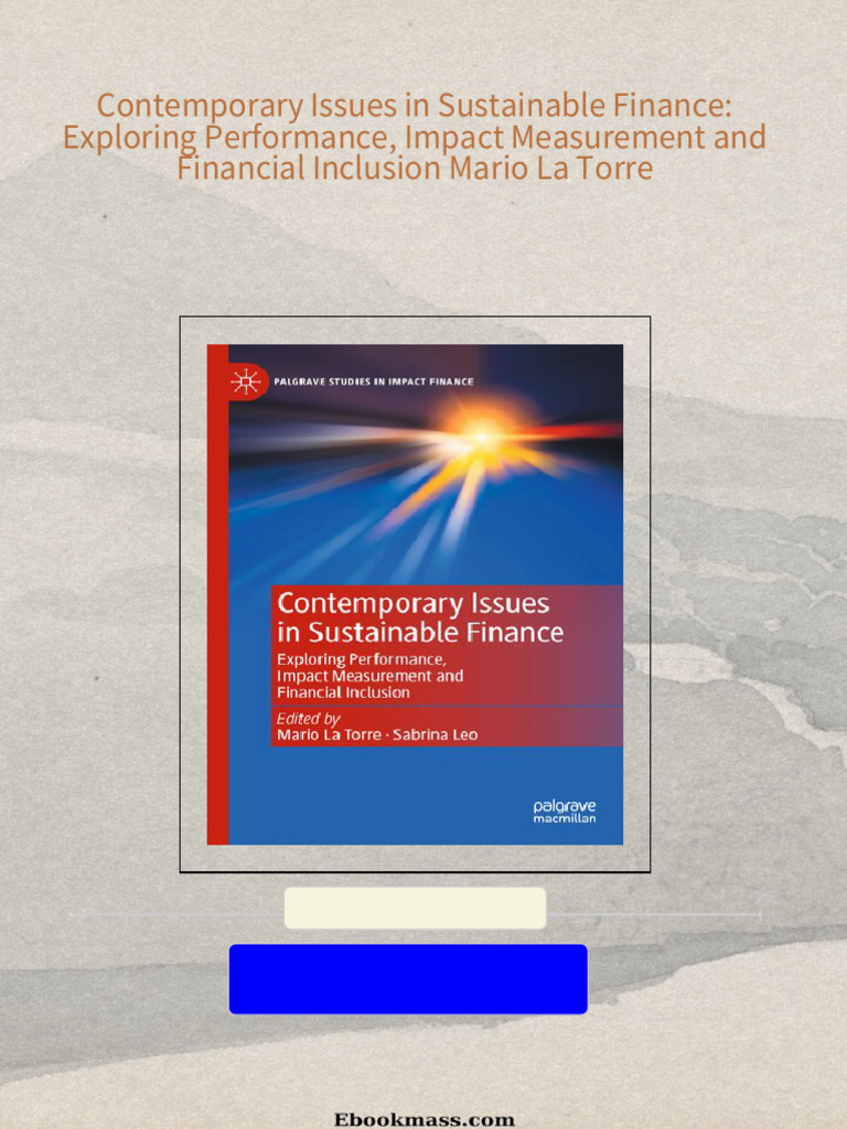 Full download Contemporary Issues in Sustainable Finance: Exploring ... Full download Contemporary Issues in Sustainable Finance: Exploring ...