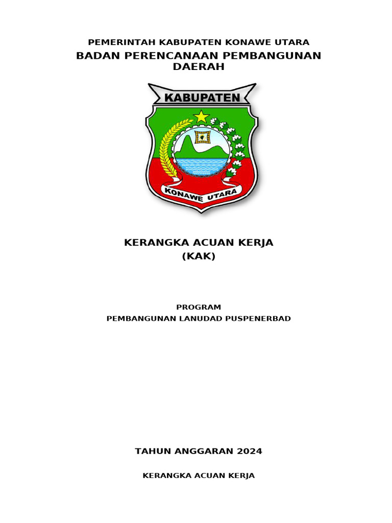 KAK Master Plan Konawe Utara | PDF