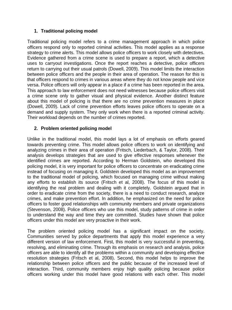 LEA2-comparative models in policing-4models of policing | PDF | Police ...