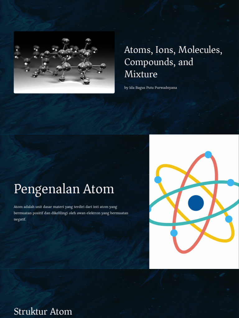 03 Atoms, Ions, Molecules, Compounds, and Mixture | PDF