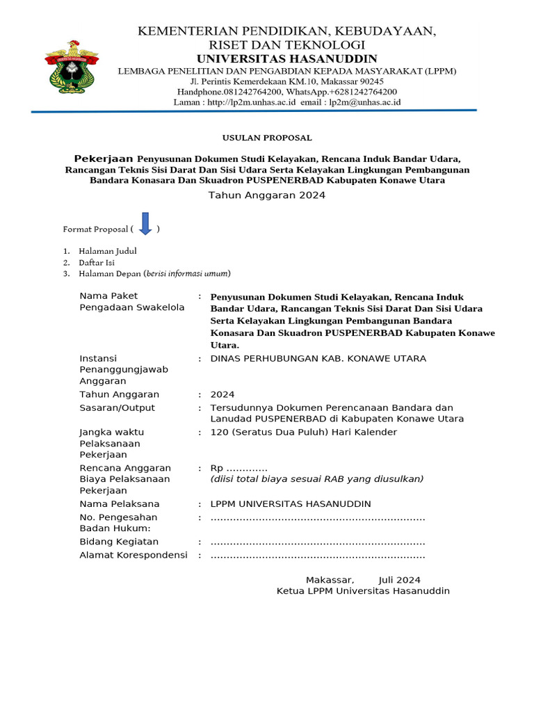 Usulan Proposal Swakelola Type 2 | PDF