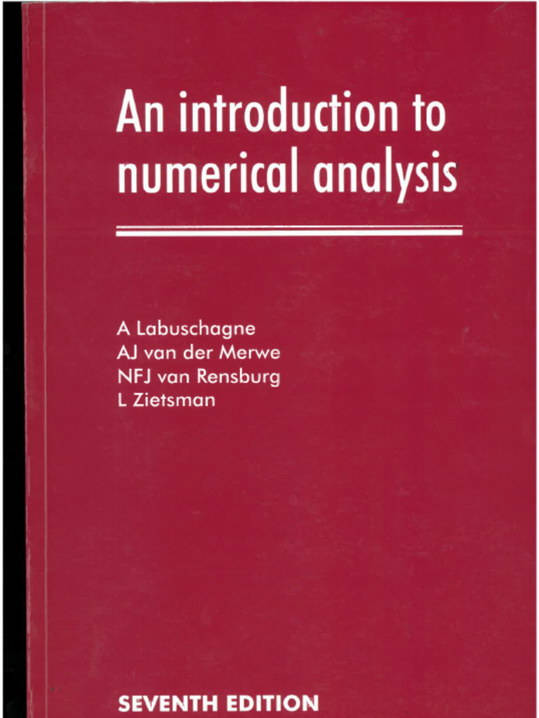 Wtw 263 an Introduction to Numerical Analysis 7th Edt. | PDF