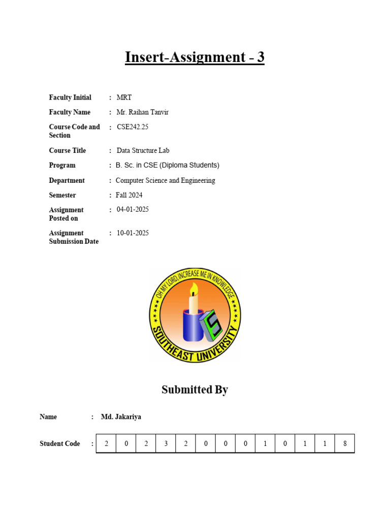 Data Structure Lab Assignment | PDF | Object Oriented Programming | Computer Programming