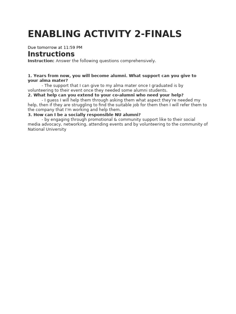 Enabling Activity 2 | PDF