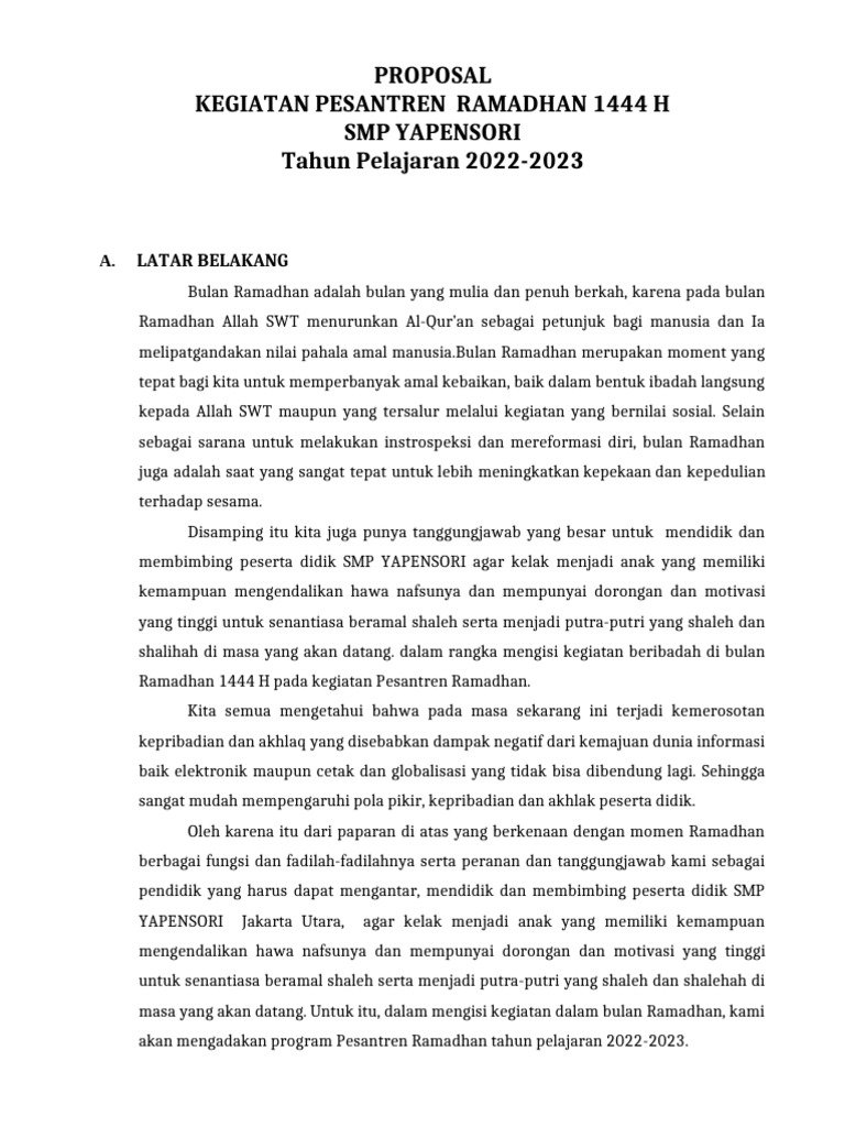 PROPOSAL SANLAT 1 | PDF