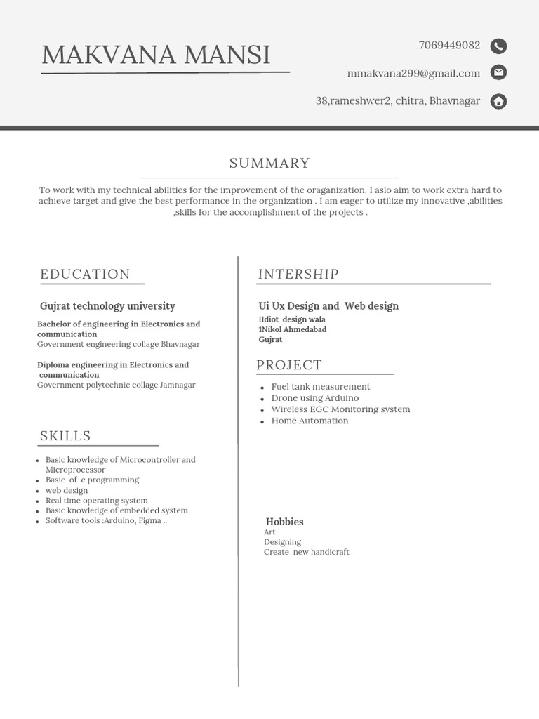 Mansi Makwana Resume Apna | PDF