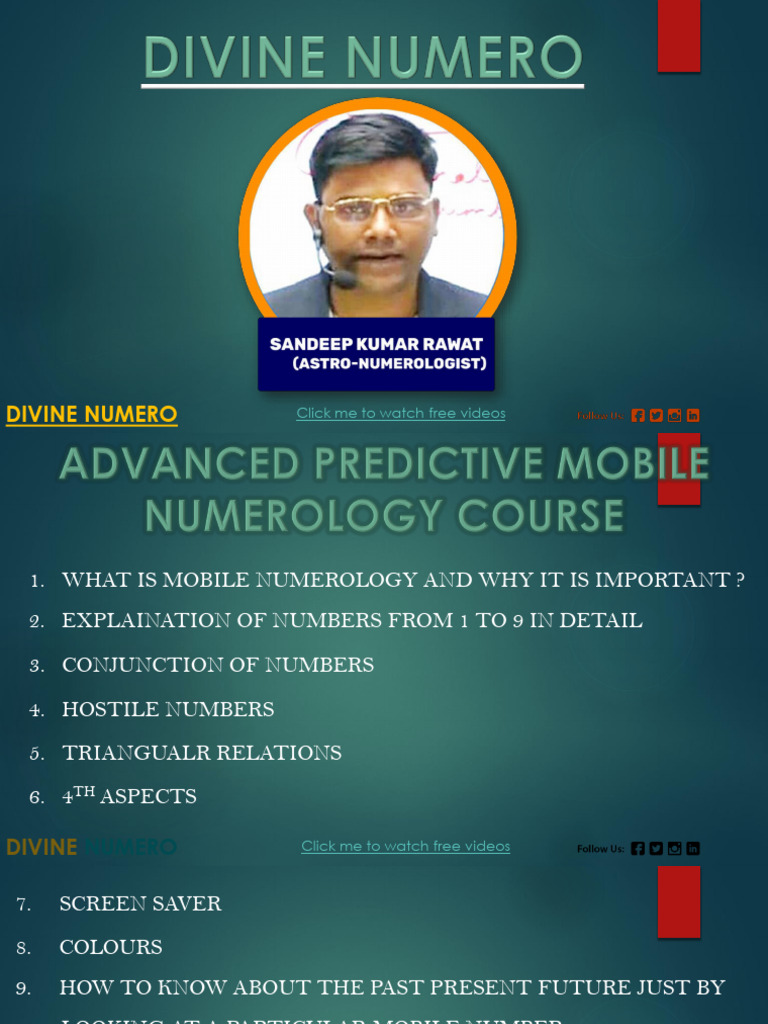 Advanced Predictive Mobile Numerology Course-1 | PDF
