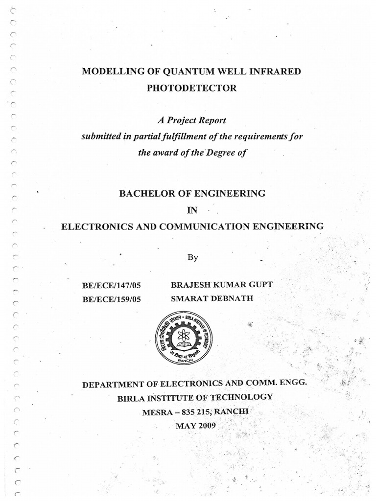 Project Thesis E.C.E - Bit Mesra | PDF