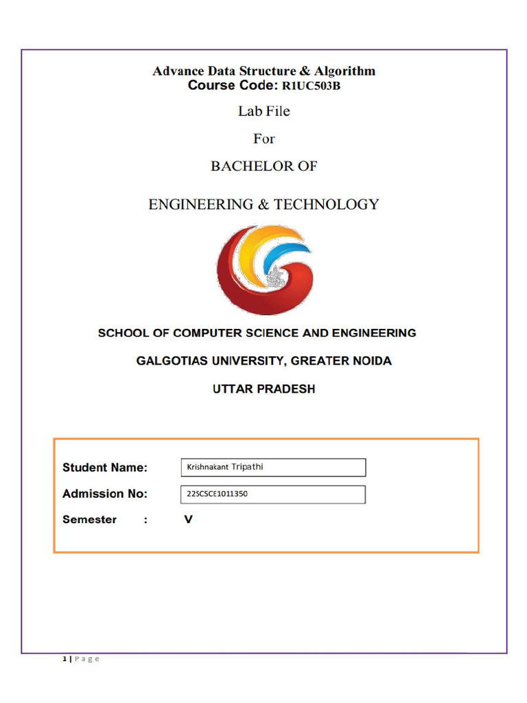 Kk ADSA Practical File | PDF