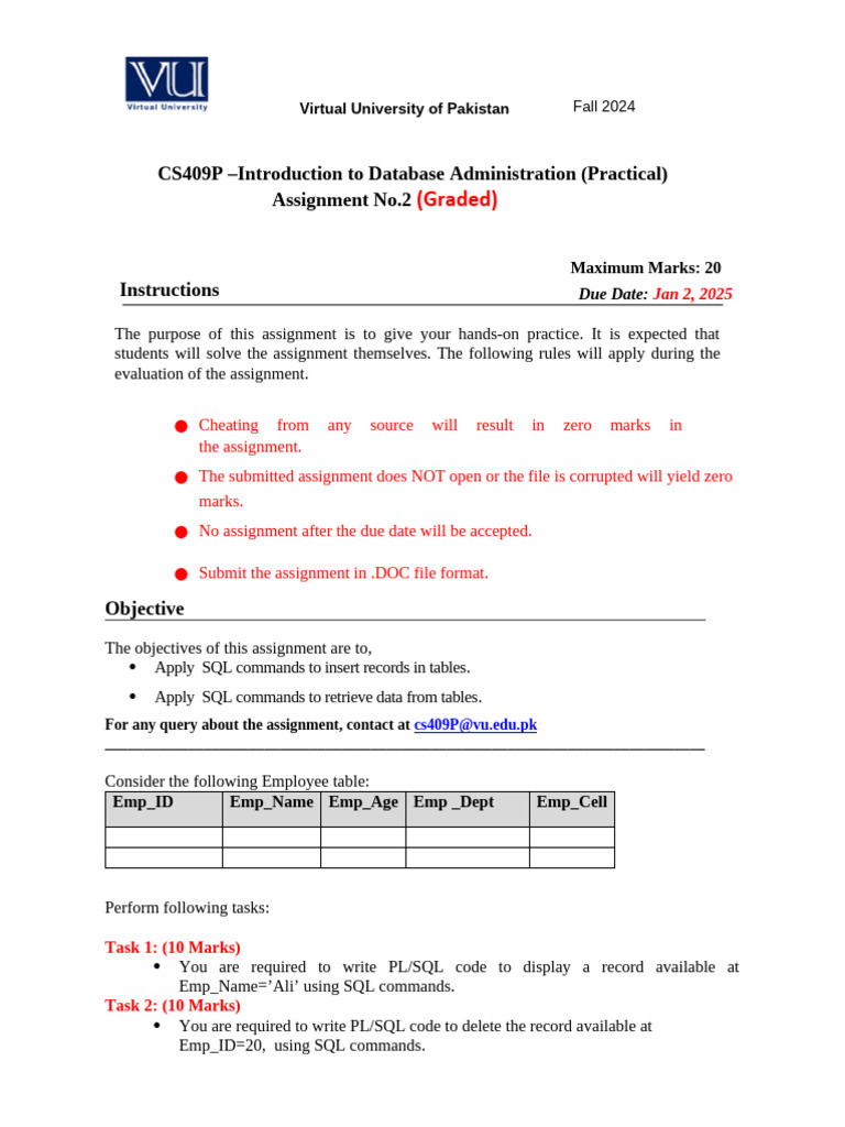 Fall 2024 - CS409P - 2 | PDF
