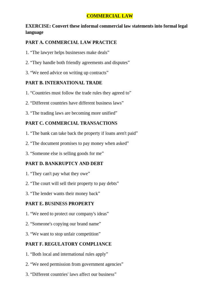 COMMERCIAL LAW | PDF