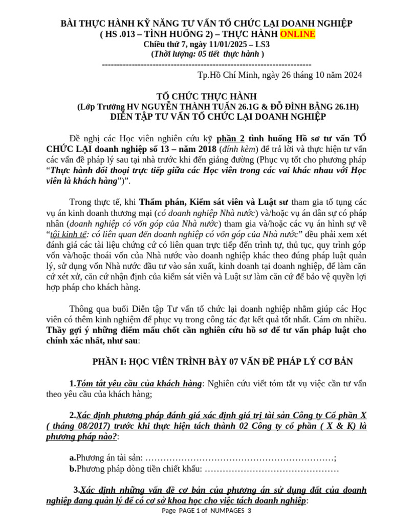 HD Thuc Hanh - To Chuc Thuc Hanh Tai Lop | PDF