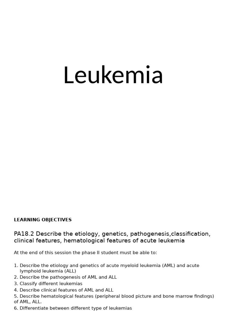 leukemia | PDF | Leukemia | Diseases And Disorders