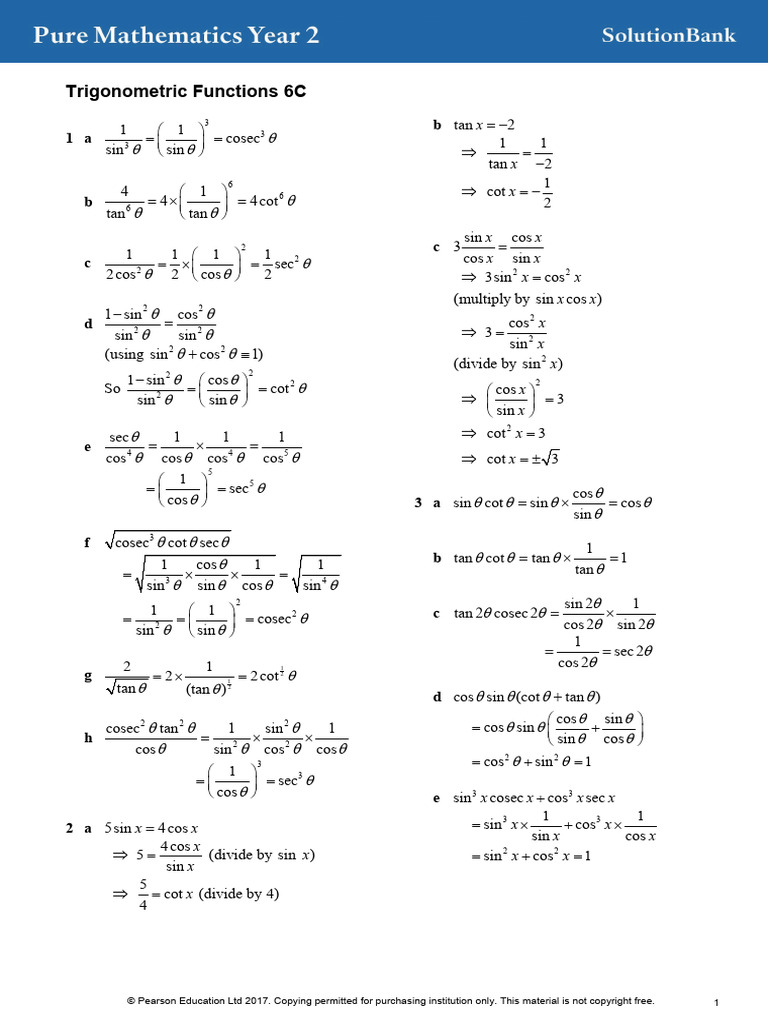 alevelsb_p2_ex6c | PDF | Trigonometric Functions | Mathematical Analysis