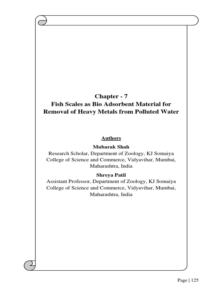 Chapter 7 Fish Scales As Bio Adsorbent M | PDF | Adsorption | Water Pollution