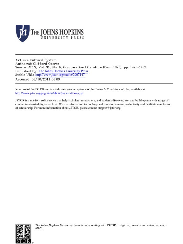 Geertz, Art As Cultural System | PDF | Quran | Islam