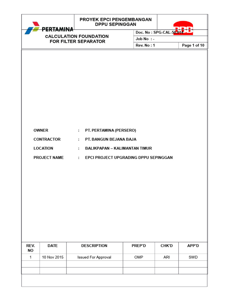 297040504-SPG-CAL-50-008-A4-Calculation-Genset-Foundation | PDF | Concrete | Applied And ...