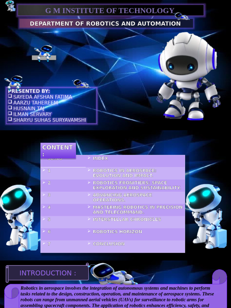 Robotics in Areospace | PDF | Robotics | Rover (Space Exploration)