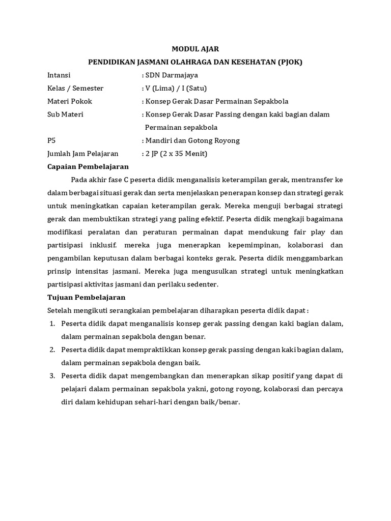 PKG MODUL AJAR - Raden Rizal Shufi Mubarok | PDF