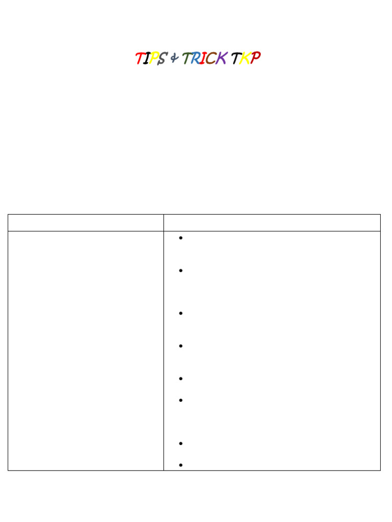 Tips and Trick Memahami TKP | PDF