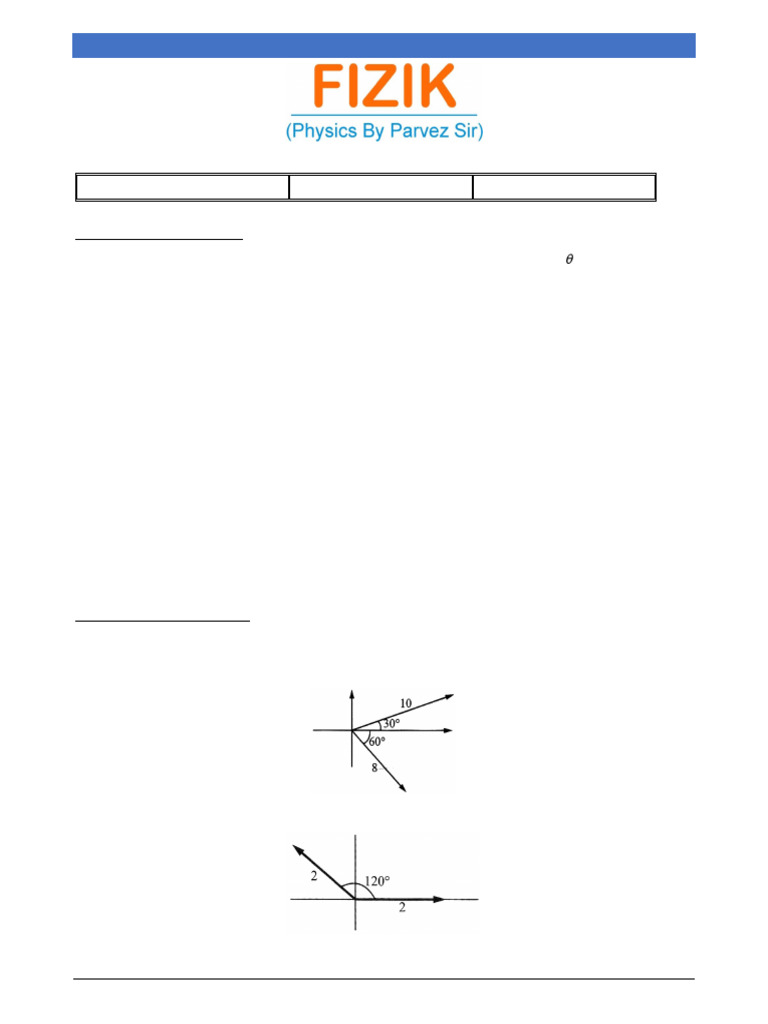 Assignment - 1 - Xi (Regular) - Physics - Vectors - 26.03 | PDF