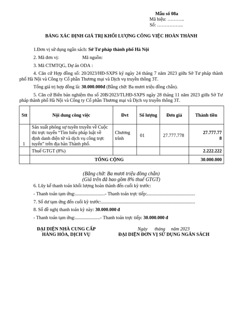 3. Bang xac dinh khoi luong cong viec (2) | PDF