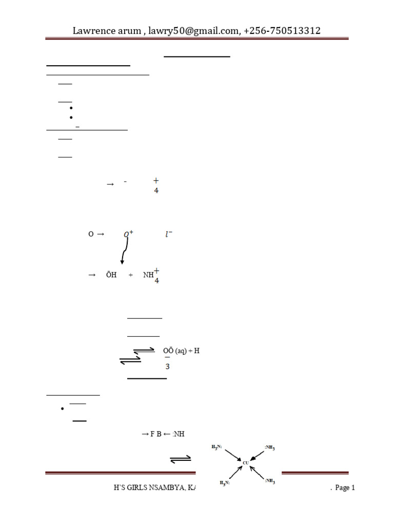 Bronsted Lawry Ionic Equilibria | PDF | Acid | Molecules