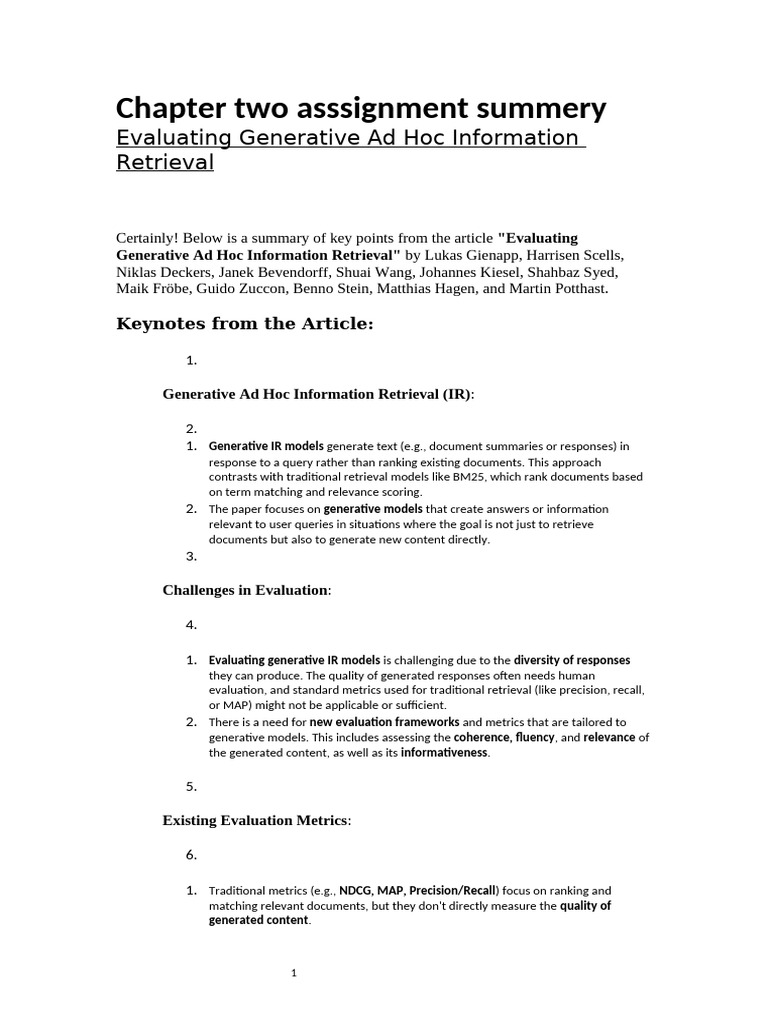 all assignment 2 summery | PDF | Information Retrieval | Artificial Intelligence