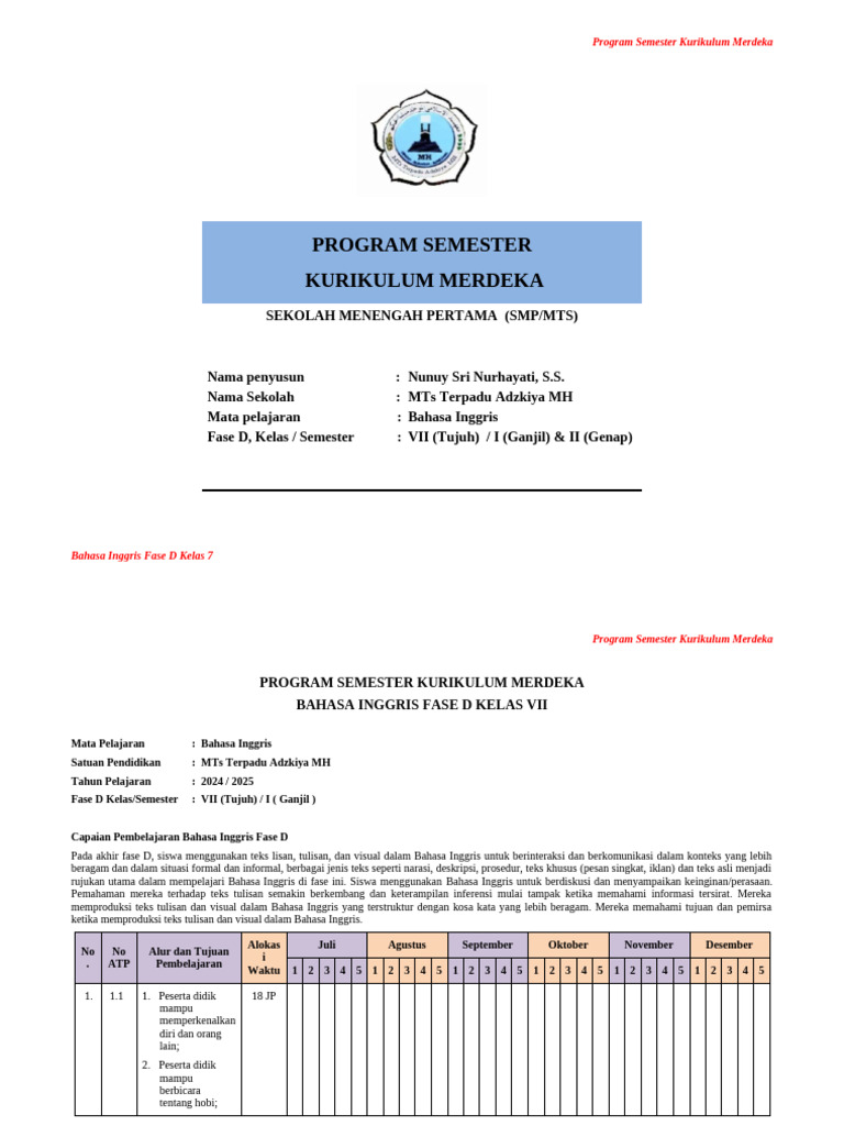 PROMES Kurikulum Merdeka | PDF