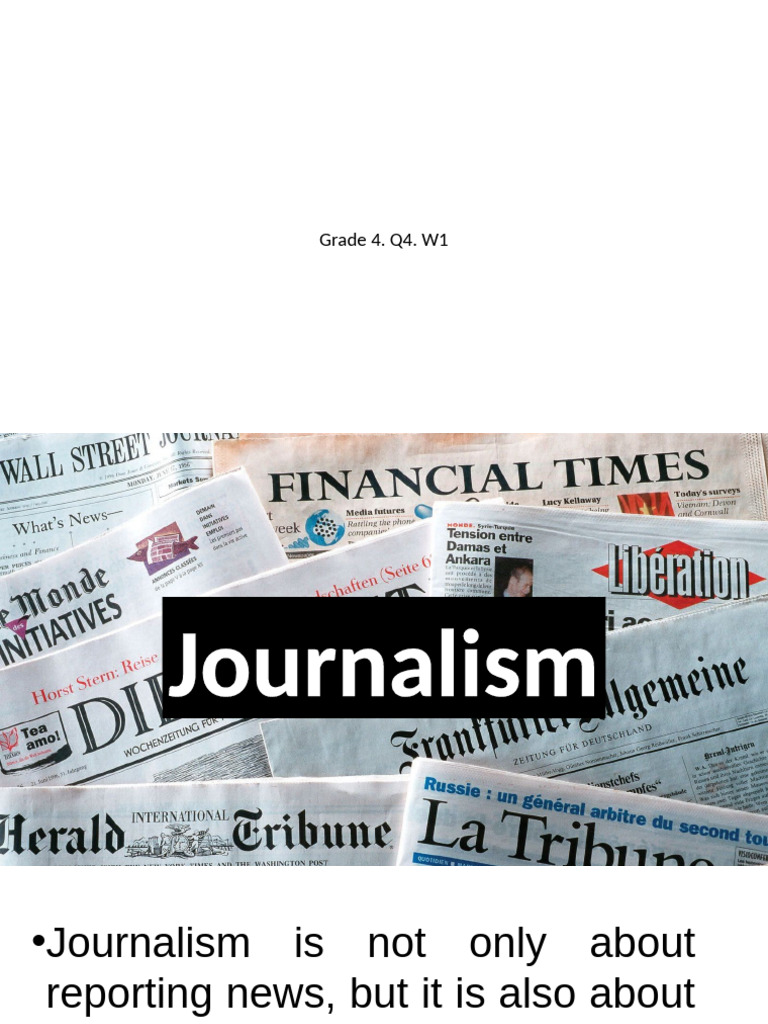 English W5 Features of Journalistic Writing | PDF | Journalism | News