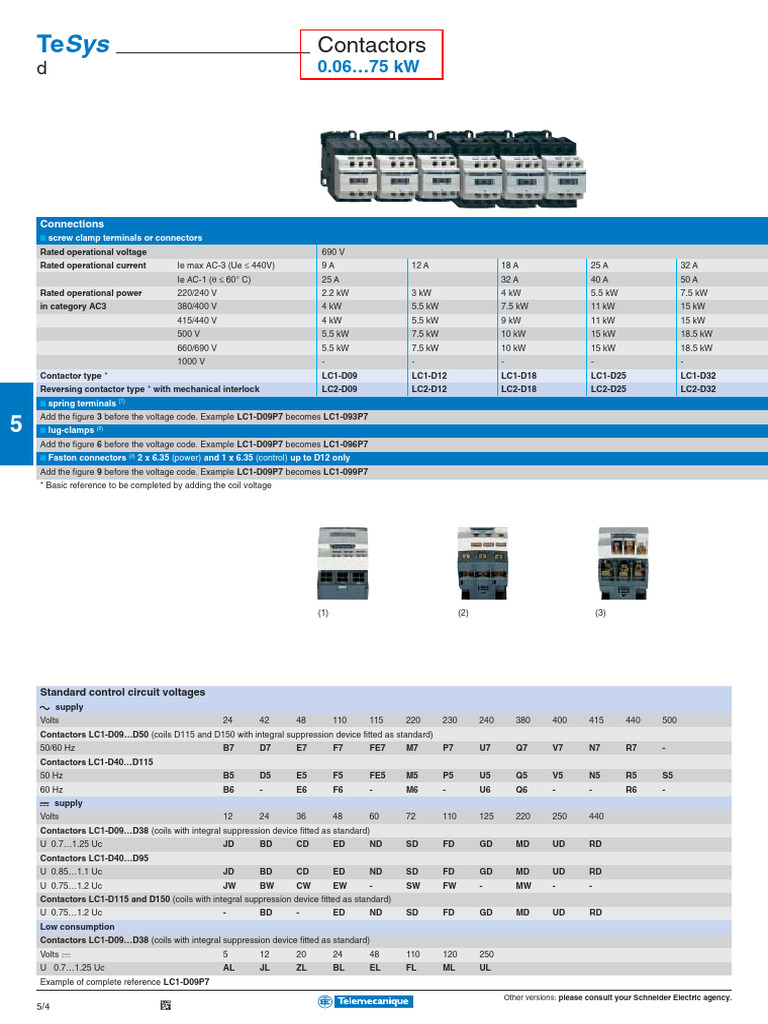 Data Sheet - Contactors | PDF | Electricity | Manufactured Goods