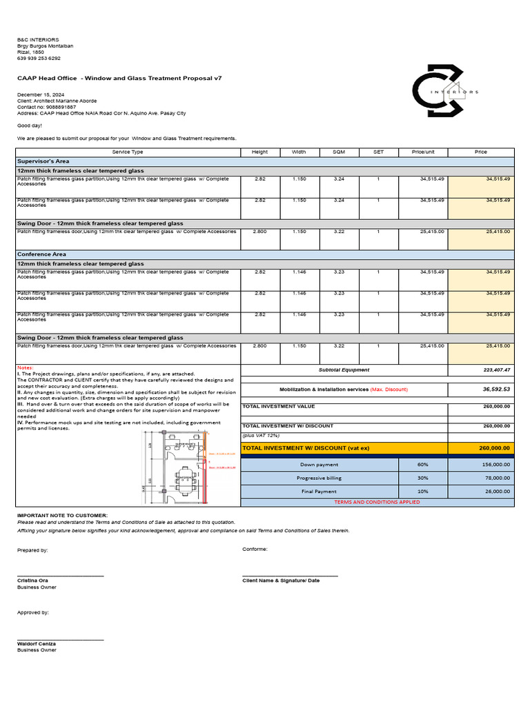 12-16-24 - CAAP Head Office - Glass (Vat Ex) | PDF | Receipt | Payments